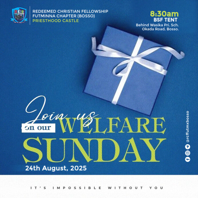 Copy of Blue Illustrative School Fellowship Welfare Sunday Flyer ...