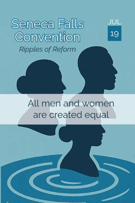 Copy of Blue Illustrative Seneca Falls Convention Poster | PosterMyWall