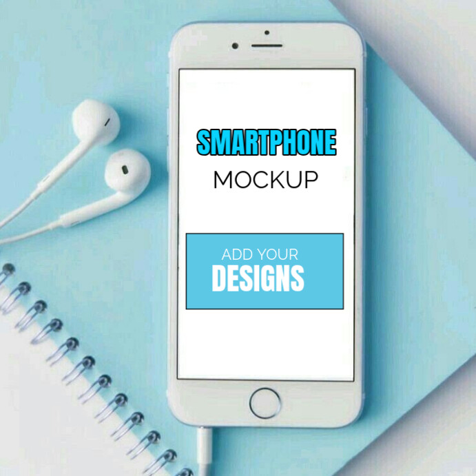 Blue Illustrative Smartphone Mockup Instagram Post Template | PosterMyWall