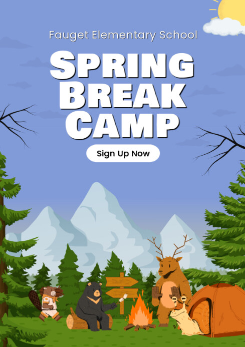 Copy of Blue Illustrative Spring Break Camp A4 | PosterMyWall