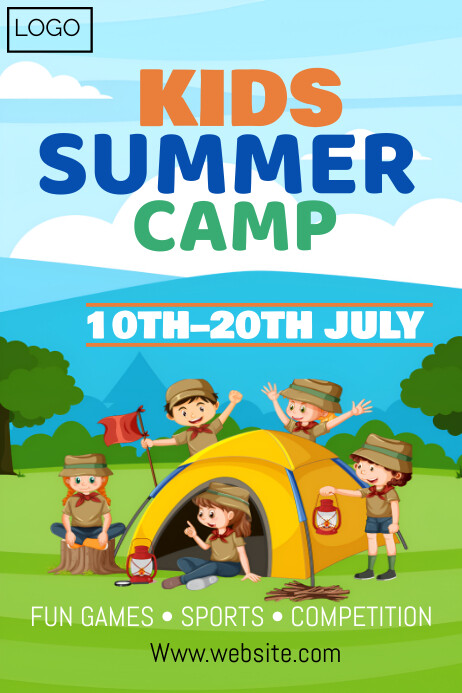 Copy of Blue Illustrative Summer Camp Poster | PosterMyWall