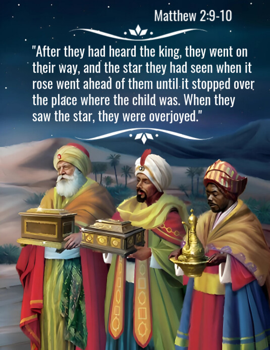 Blue Illustrative The Three Wise Men Flyer (us Letter) Template ...