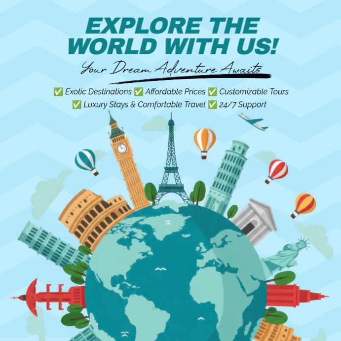 Copy of Blue Illustrative Tour & Travel Instagram Post | PosterMyWall