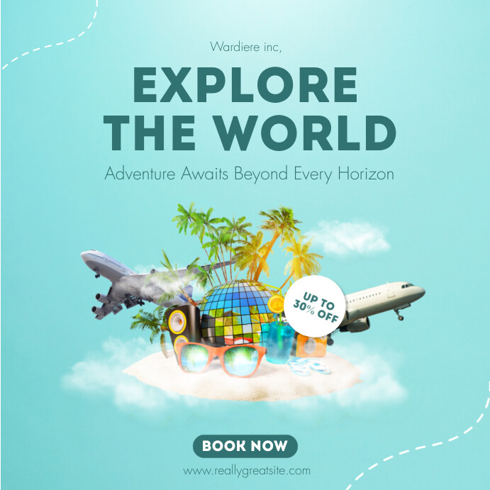 Plantilla de Blue Illustrative Travel Instagram Post | PosterMyWall