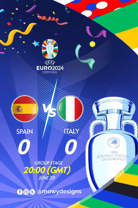 Plantilla de Blue Illustrative Uefa Euro 2024 Fixture Pos | PosterMyWall
