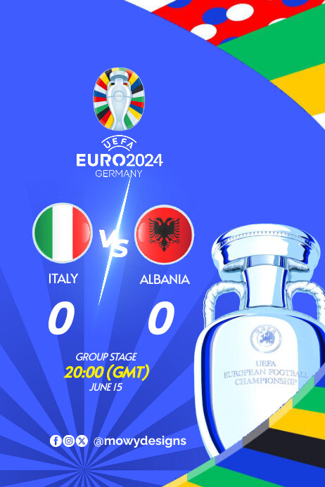 Copy of Blue Illustrative Uefa Euro 2024 Fixture Pos | PosterMyWall