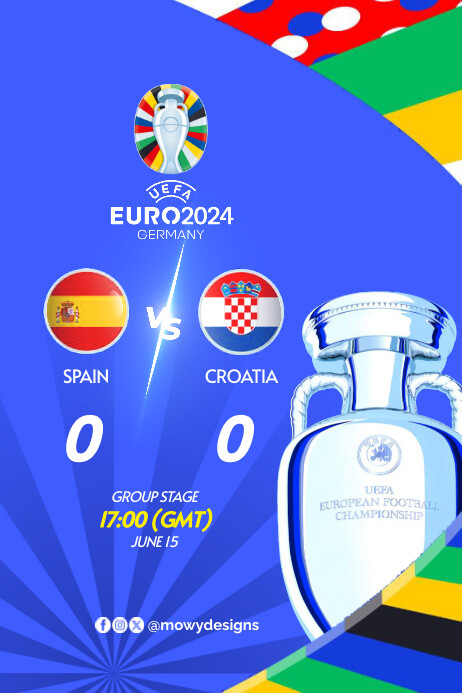 Copy of Blue Illustrative Uefa Euro 2024 Fixture Pos | PosterMyWall