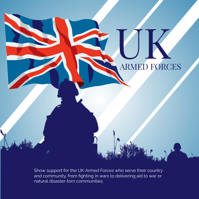 Blue Illustrative Uk Armed Forces Day Instagr Template | PosterMyWall