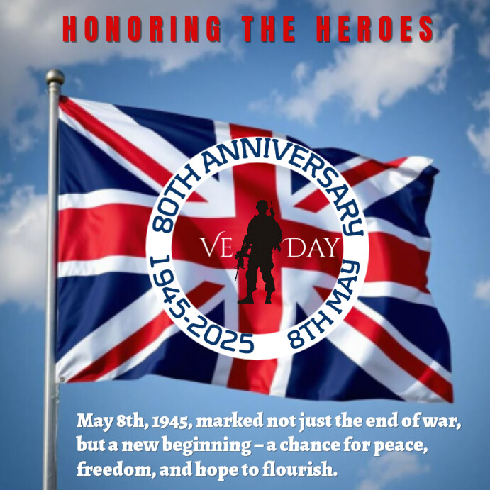 Copy of Blue Illustrative Victory In Europe Day Instagram Post ...