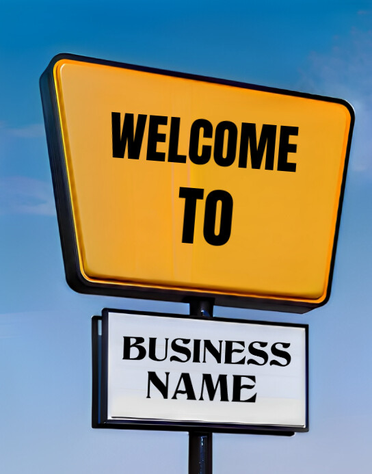 Modèle Blue Illustrative Welcome Sign board Poster/wallboard | PosterMyWall