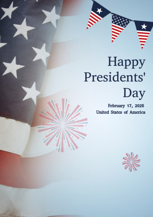 Copy of Blue Illustrative White Happy Presidents Day Flyer A4 ...
