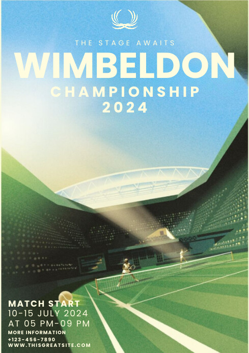 Modèle Blue Illustrative Wimbeldon Championship Tenn | PosterMyWall