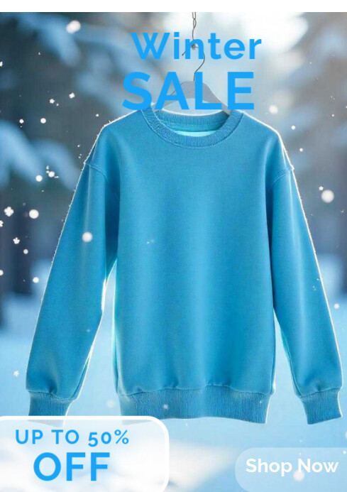 Blue Illustrative Winter Sale A4 Template | PosterMyWall