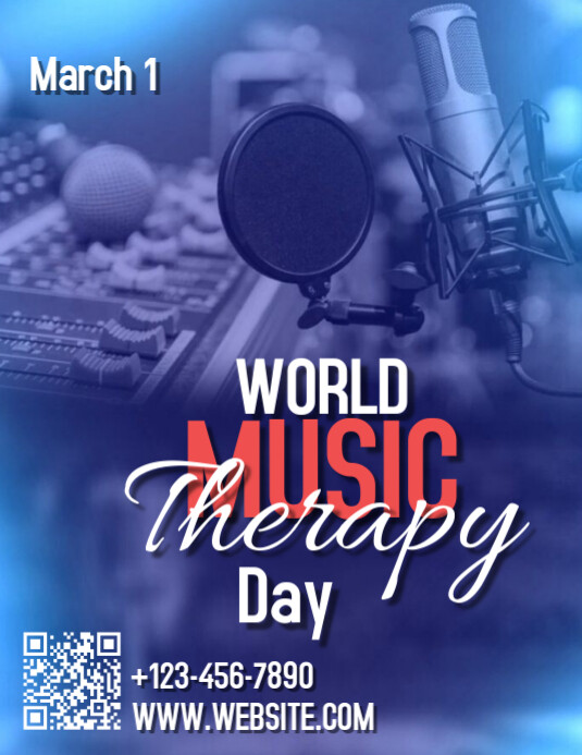 Copy of Blue Illustrative World Music Therapy Day Flyer (us Letter ...