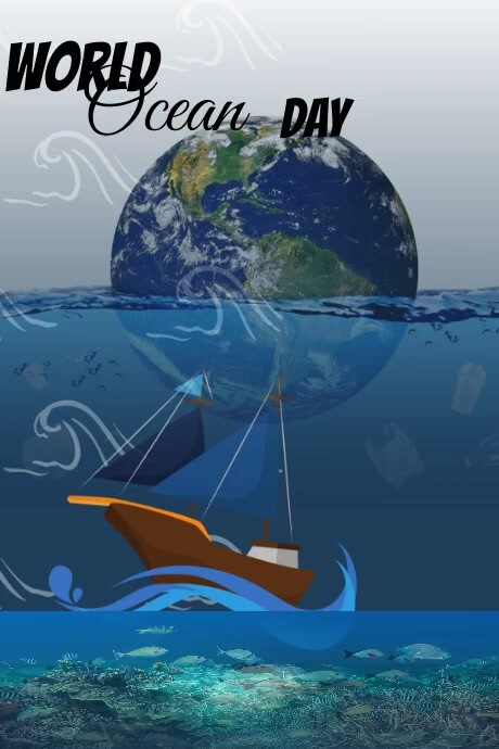 Copy of Blue Illustrative World Ocean Day Poster | PosterMyWall