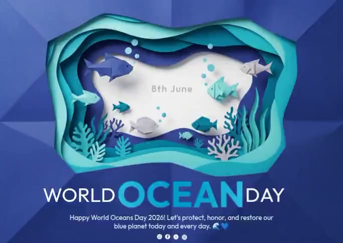 World Oceans Day Post Cards Template | PosterMyWall