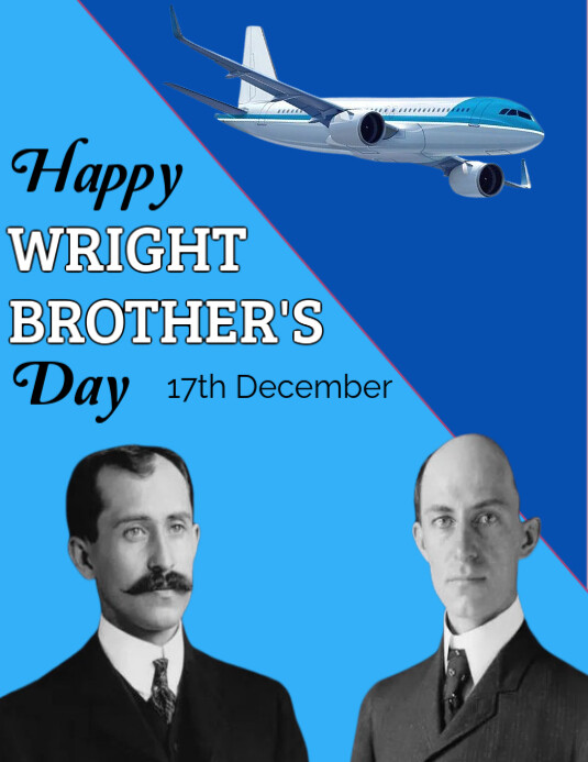 Blue Illustrative Wright Brothers Day Celebration Flyer (us Letter ...