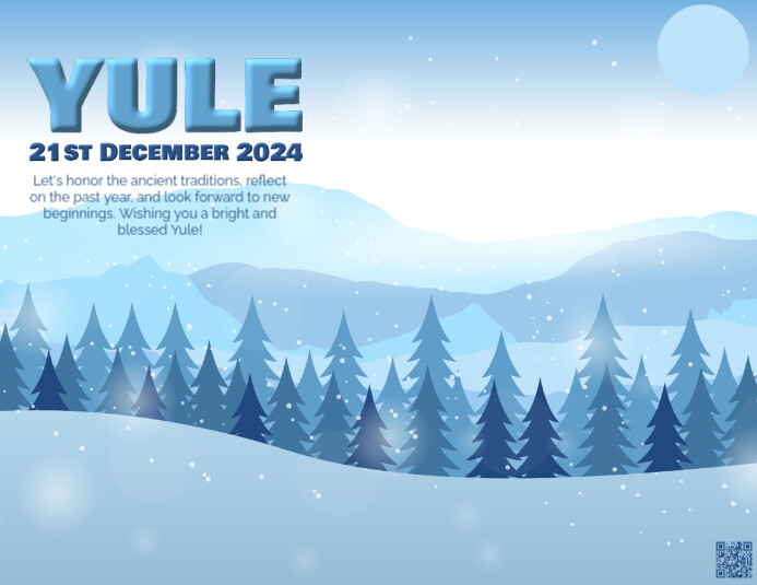 Blue Illustrative Yule Flyer (us Letter) Template | PosterMyWall