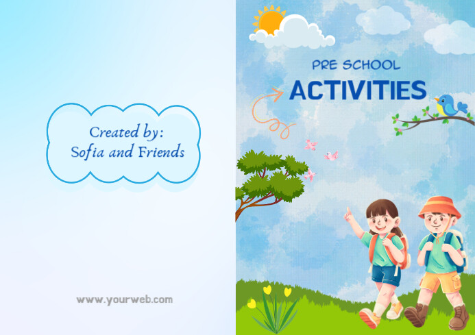 Blue Ilustratif Book Cover For Kids. Kids Actitivies. Pre School ...