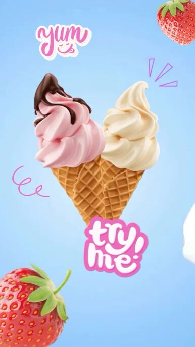 Plantilla de Blue Ilustratif Playful Ice Cream Promotion Instagram ...