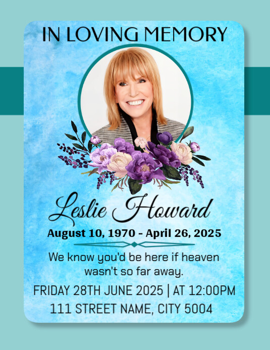 Copy of Blue In Loving Memory Of Flyer (us Letter) | PosterMyWall