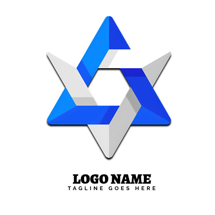 Blue Interlocking Star Logo Template | PosterMyWall