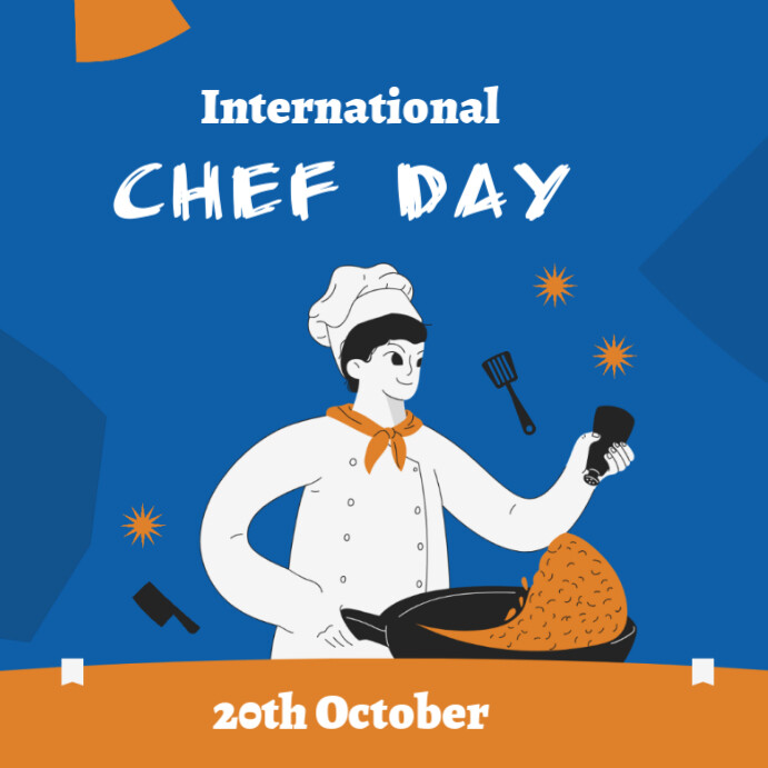 Blue International Chefs Day Instagram Post Template | PosterMyWall