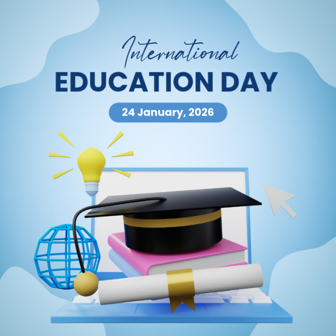 Blue International Day Of Education Instagram Post 2025 Template ...