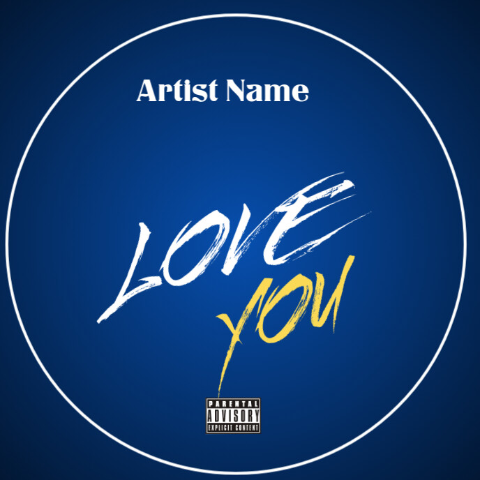 Blue Iove You Album Cover Template | PosterMyWall