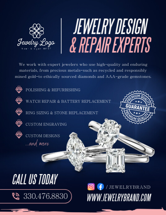 Copy of Blue Jewelry Gemstones Flyer | PosterMyWall