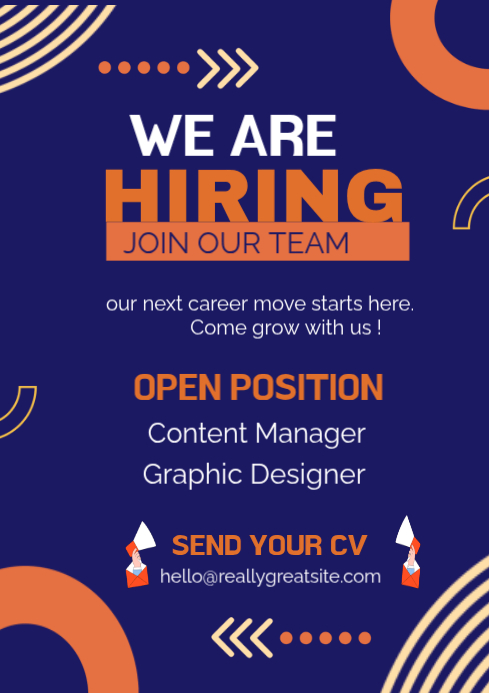 Blue Job Hiring A4 Template | PosterMyWall