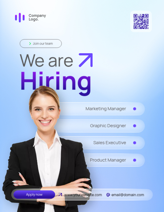 Plantilla de Blue Job Recruitment Flyer | PosterMyWall