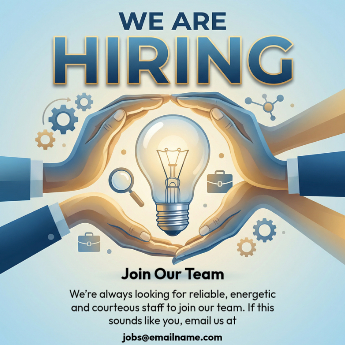 Blue Job Recruitment Instagram Post Template | PosterMyWall