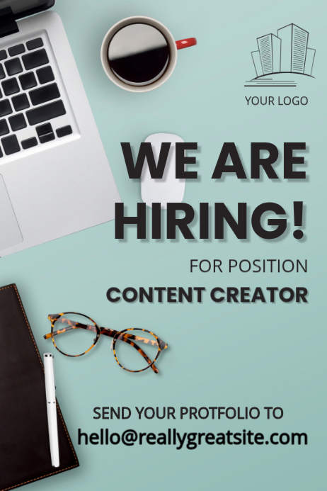 Blue Job Recruitment Poster 2026 Template | PosterMyWall