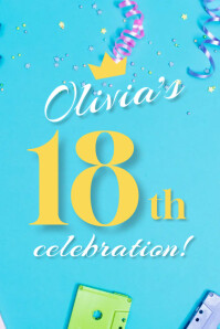 18th Birthday Party Poster Template | PosterMyWall