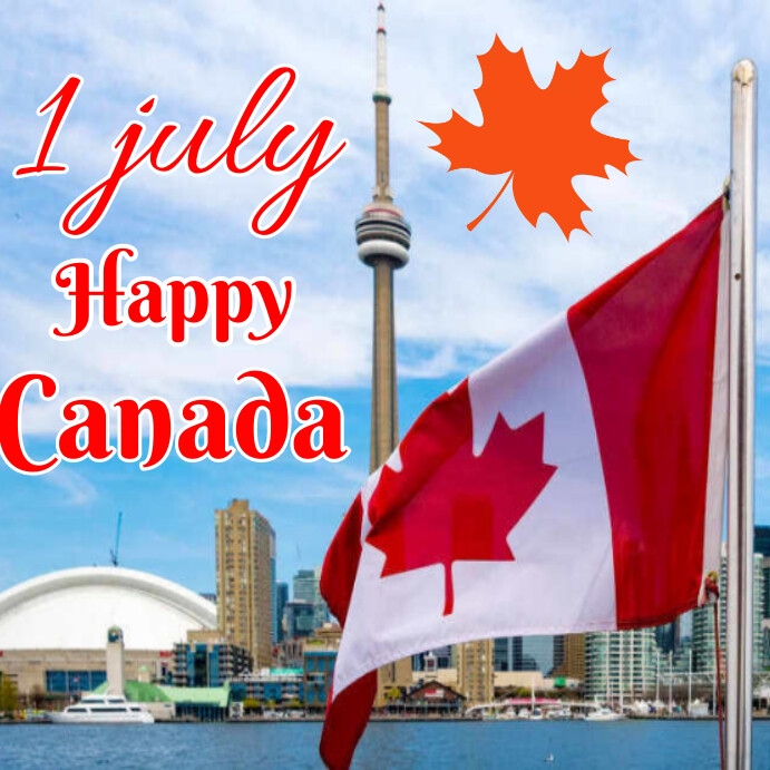 Blue Joyful 1st July Happy Canada Day Instagr Template | PosterMyWall