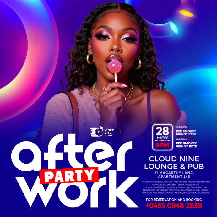 Blue Joyful 3D Afterwork Night Club Party Flyer Instagram Template ...