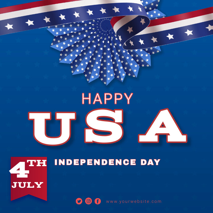 Blue Joyful 4th July Independence Day Celebra Template | PosterMyWall