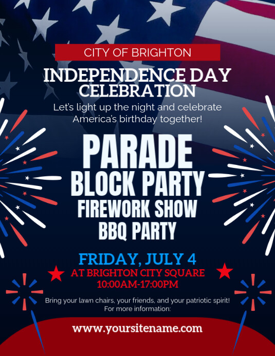 Plantilla de Blue Joyful 4th Of July Independence Day Flyer (us Letter) | PosterMyWall