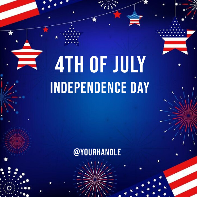 Plantilla de Blue Joyful 4th Of July Instagram Post | PosterMyWall