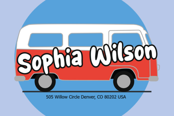 Blue Joyful Address Label Template Banner 4' × 6' | PosterMyWall