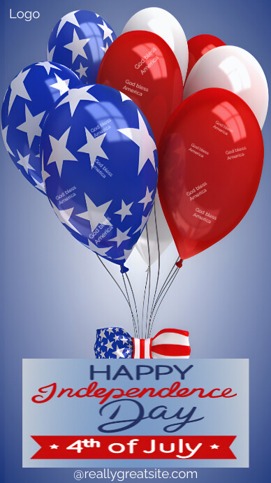 Blue Joyful America Independence Day Celebrat Template | PosterMyWall
