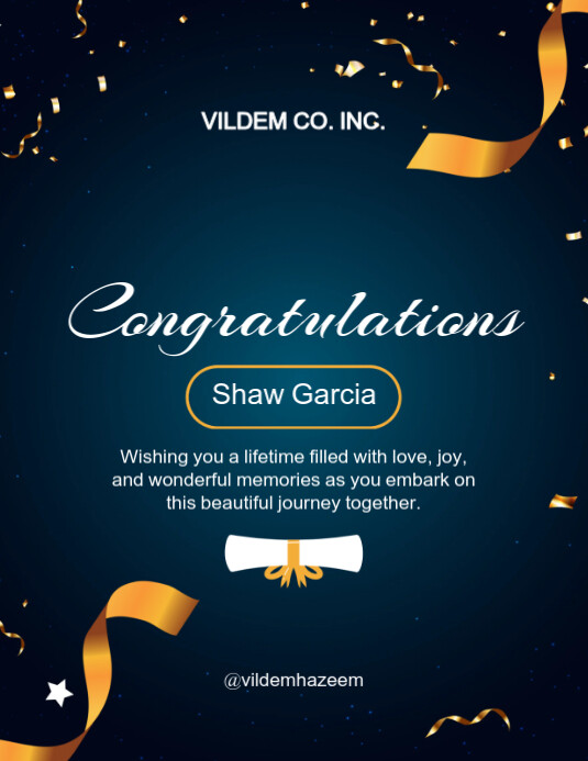 Blue Joyful and modern congratulations flyers Template | PosterMyWall