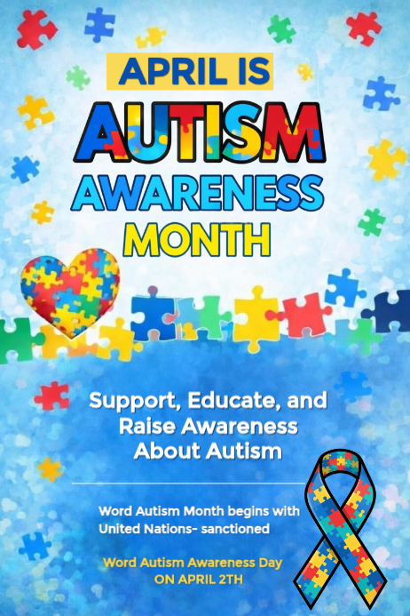 Copy of Blue Joyful Autism Awareness Month Poster | PosterMyWall