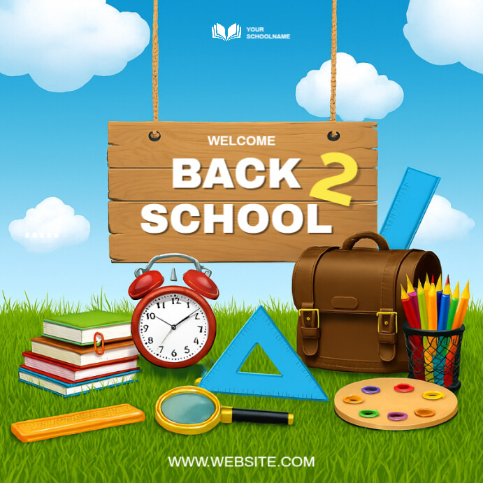 Blue Joyful Back To School Template | PosterMyWall