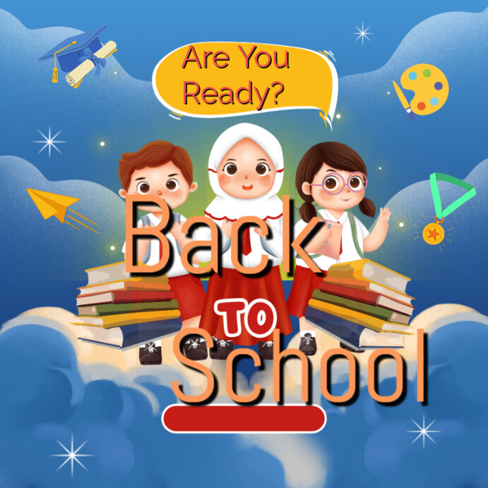 Blue Joyful Back To School Instagram Post Template | PosterMyWall