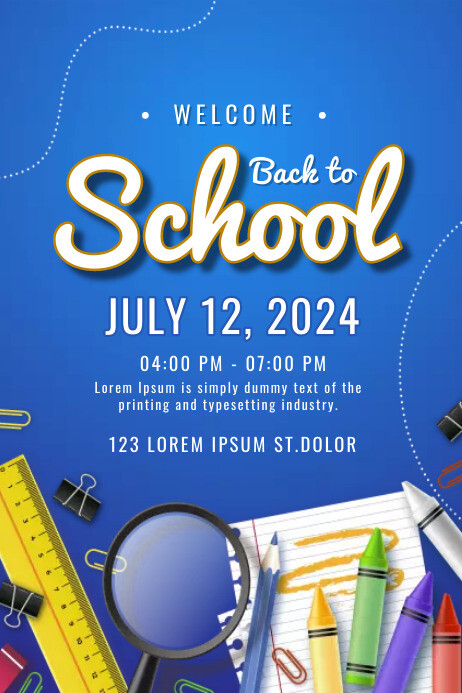 Blue Joyful Back To School Poster Template | PosterMyWall