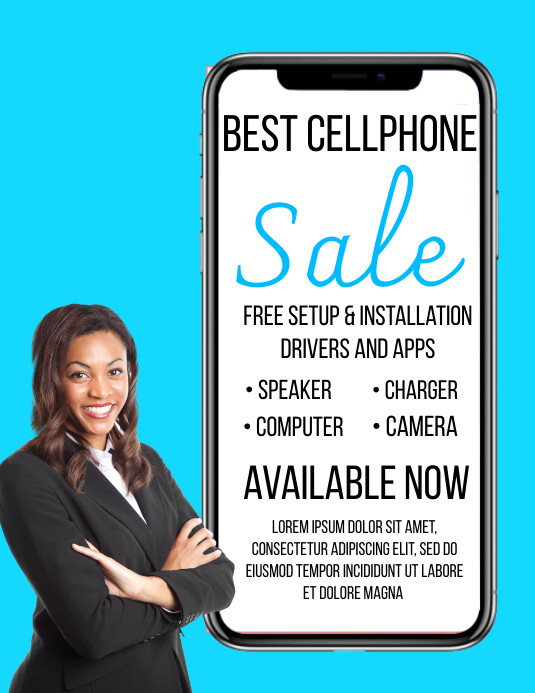 Copy of Blue Joyful Best Cellphone Flyer (us Letter) | PosterMyWall