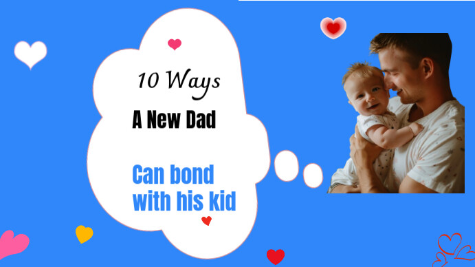 Plantilla de Blue Joyful Best Dad Bond Youtube Thumbnail | PosterMyWall