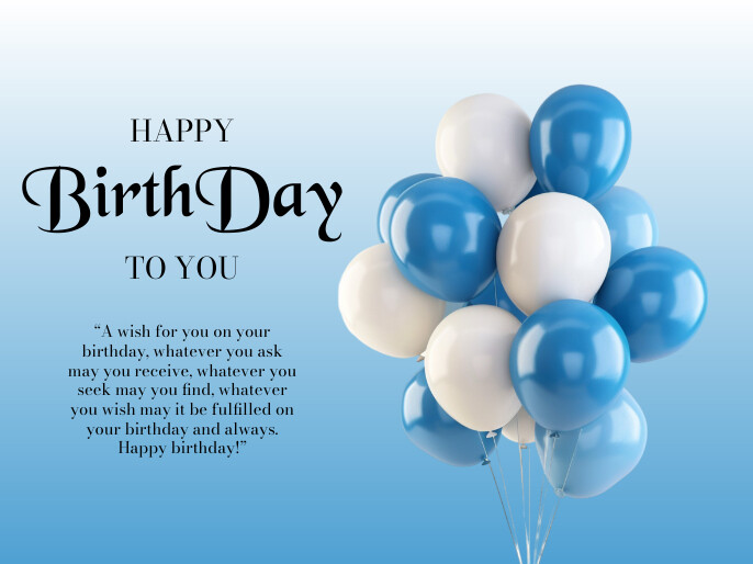 Copy of Blue Joyful Birthday Blue Card Presentation | PosterMyWall
